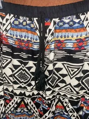 Angie | Skirts | Angie Black Cream Tribal Maxi Skirt With Multicolor ...